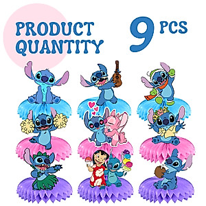 9PCS Cartoon Honeycomb Centerpieces For Decorations 3D Cartoon Centerpieces For Tables Decorations Cartoon 3D Centerpieces For Birthday Party Decorations