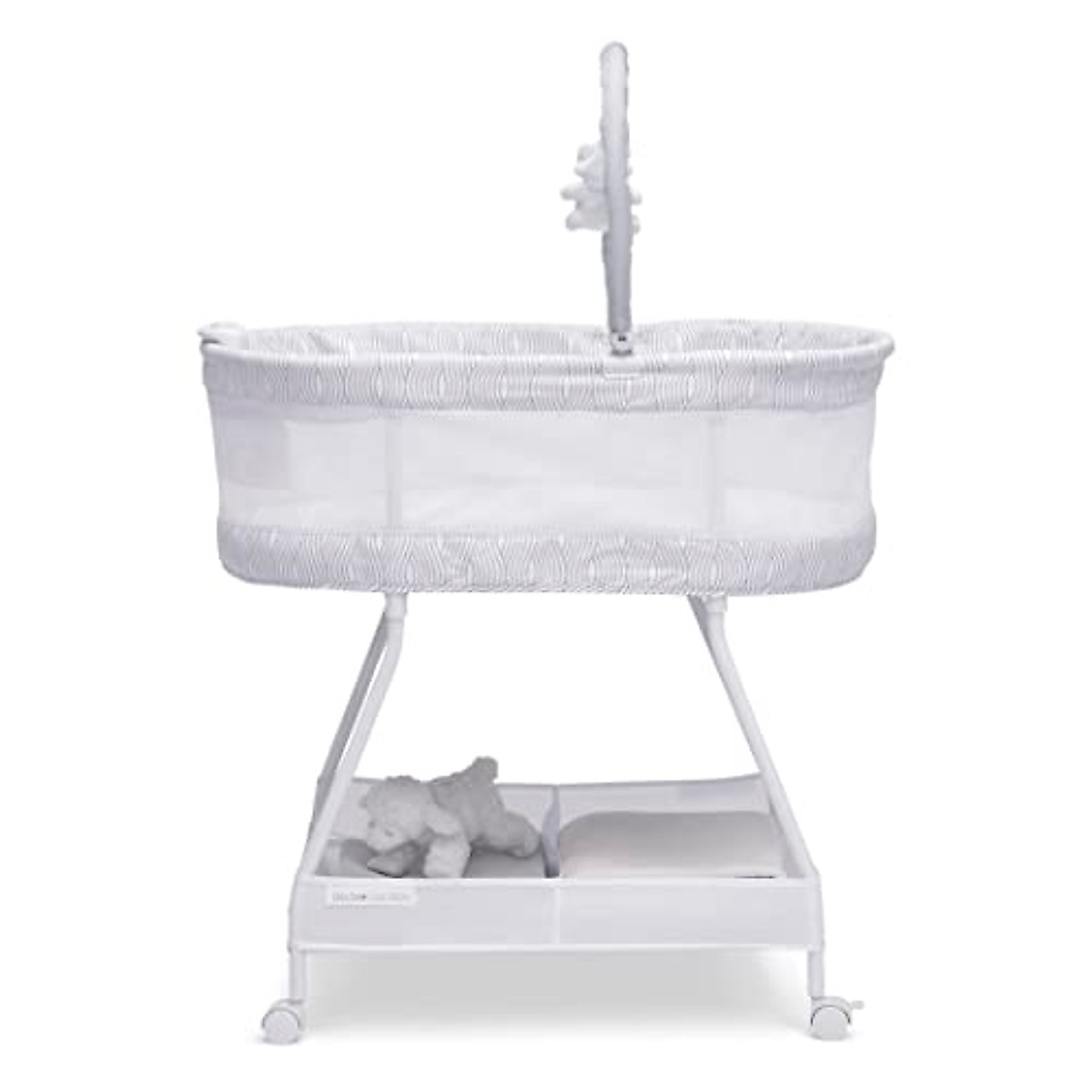 Delta Children Curve Bassinet, White/Grey