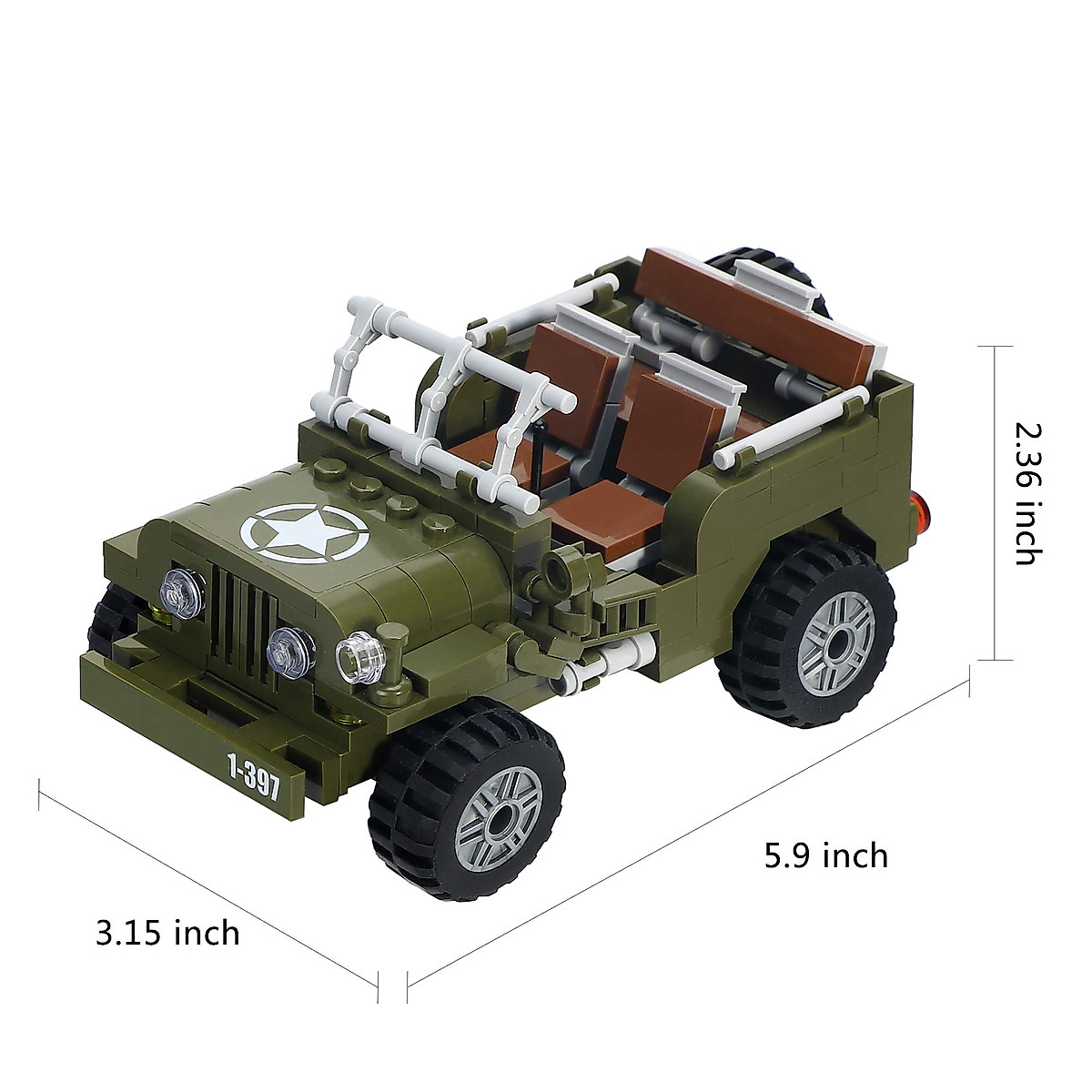 Olimond Toys Military Vehicle Building Sets Army Truck Building Kit WW2 Willys Car Model Building Toys for Kids Aged 6-12 (272 pcs)