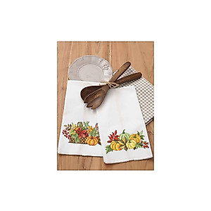 LEISURE ARTS Tea Towel 17"x28" Fruits 2pc, Towel Set, Embroidery kit, Bathroom Hand Towels, Kitchen Towel, Cross Stitch Kits, Stamped Cross Stitch Kits