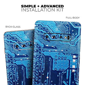 DesignSkinz Blue Circuit Board V1 Protective Vinyl Decal Wrap Skin Cover Compatible with The Samsung Galaxy S20 (Screen Trim & Back Glass Skin)