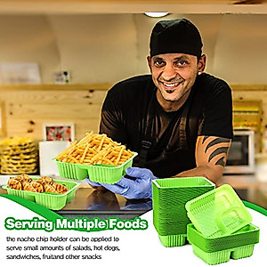 200 Pcs Nacho Trays 6x5 Inch Disposable Plastic Nacho Cheese Trays 12 oz Nacho Containers for Movie Night Party Supplies (Green)