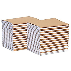 48 Pack Mini Blank Notebooks Bulk, Unlined Kraft Paper Sketchbook Journals for Kids, Students, Drawing, Writing (4.3 x 5.6 In, 24 Sheets Each)