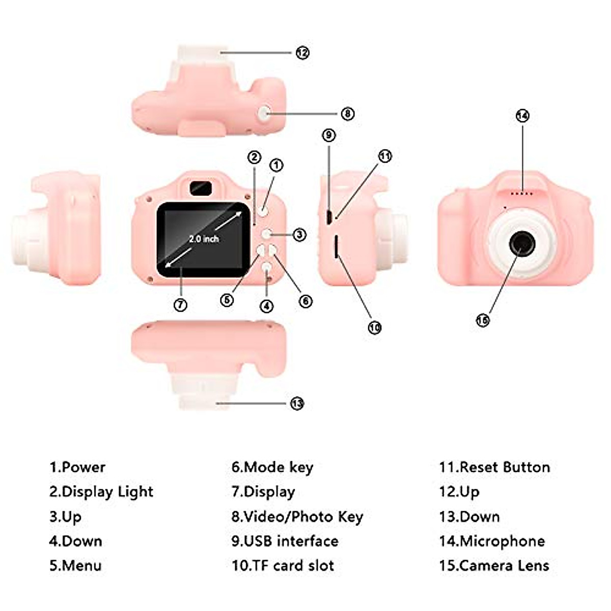 Kids Camera for Boys and Girls, Digital Camera Toy Gifts Ideas for Birthday and Christmas,Rechargeable Kids Video Camera Recorder,Portable Toy for Age 2 to 10 Years Old with 32GB Memory Card (Pink)…