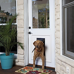 PetSafe Single Panel Replacement Pet Door Insert with Paintable Frame Specifically Designed for Panel Doors, Durable Plastic Frame, Snap-On Closing Panel, for Dogs (up to 220 lbs)