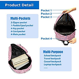 SunFancy Dripping Rose Gold Glitter Personalized Casual Backpack Unisex Travel Daypack for Teen Adult Boys Girls, 11.81''(L)*5.51''(W)*17.72''(H)