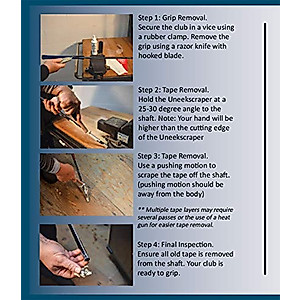 Brampton Uneekscraper Golf Grip Tape Remover - Scratch Proof - Works with Graphite and Steel Golf Shafts – Fastest Way to Remove Golf Grip Tape - Faster Golf Club Regripping