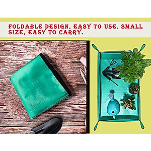 2 PCS Plant Repotting Mat for Indoor Plants, 43" X 29" Thickened Foldable Waterproof Plant Potting Tray and Mess Control, Portable Potting Mat Gardening Tray for House Plants Succulents, Extra Large