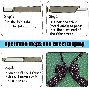 YEQIN 8pcs Quick Turn Fabric & That Purple Thang Sewing Tools Set - Assorted Sizes Tube Turners & That Purple Thang Tools for Sewing Craft DIY Projects Tools