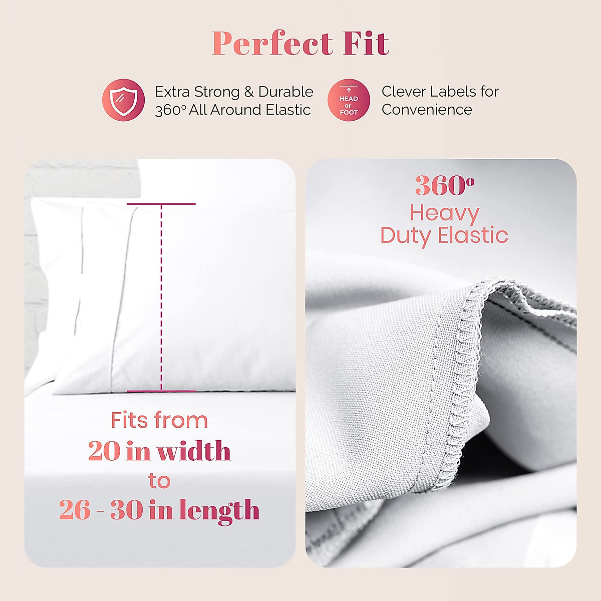 Ashton Sheets Luxury Egyptian Cotton Standard/Queen Pillow Cases Set of 2-1000 Thread Count White Standard/Queen Pillowcases, Soft, Sateen Weave Cooling Pillowcase for Standard/Queen Pillows