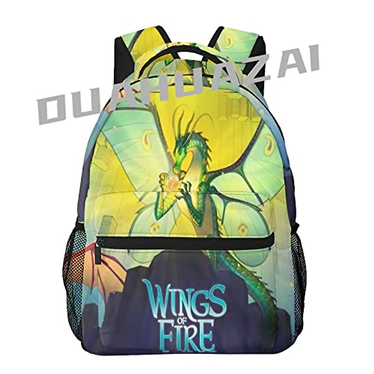 DUAHUAZAI Kid's Backpack Wings Dragons Fire School Backpack For Teens Girls Women Laptop Daypack Sturdy Waterproof Book Bags