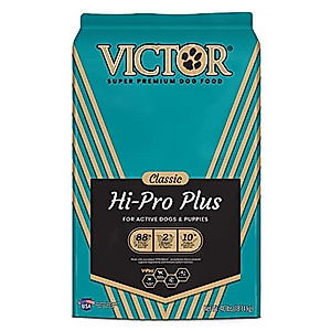 Victor Super Premium Dog Food – Hi-Pro Plus Dry Dog Food – 30% Protein, Gluten Free - for High Energy and Active Dogs & Puppies, 40lbs