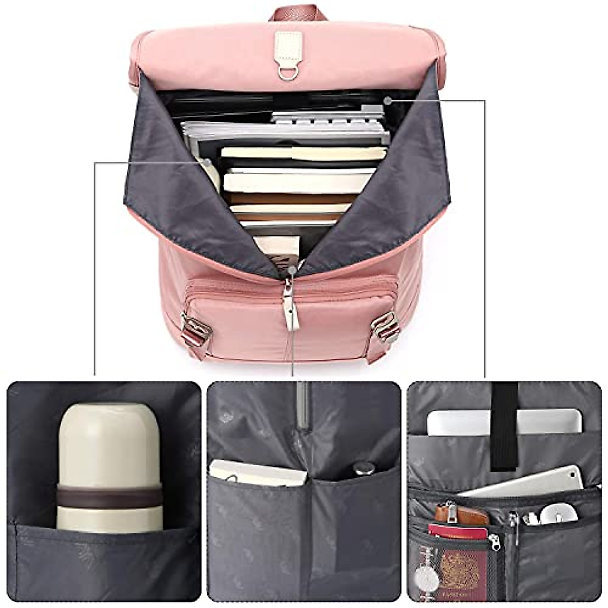 YAMTION Women Backpack School Bags for Teen Girls,College Student Bookbag for 17 Inch Laptop,Work Backpack Gym Backpack Computer Backpack with USB Charging Port