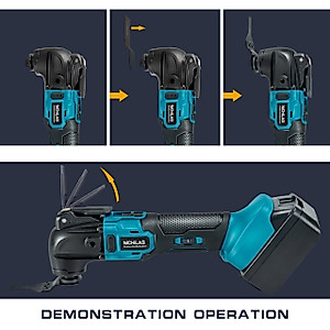 NICHILAS Oscillating Multi Tool for Makita 18V Battery, Brushless Motor 6 Speed Swinging Shovel, Sander (NO BATTERY)