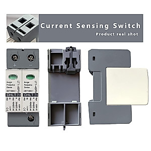 2P Surge Arrester Device, DC Protector Breaker Device 1000V DC Voltage PC Flame Retardant Shell Low Voltage Arrester 3.0KV Lightning Photovoltaic Charge Controller (2P 40KA)