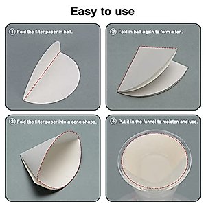 stonylab Quantitative Filter Paper, 100 Pack Slow Flow Rate Cellulose Filter Paper Circles with 10 Micron Particle Retention, 94 mm Diameter