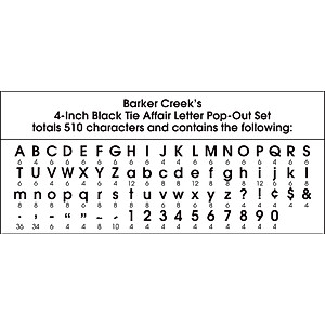 BARKER CREEK 4" Letter Pop-Outs 2 Pack, Black Tie Affair, Jazz Up Your Bulletin Boards with These Colorful Letters, 510 Upper and Lowercase Letters, Numbers & Punctuation Marks, 4" (3637)