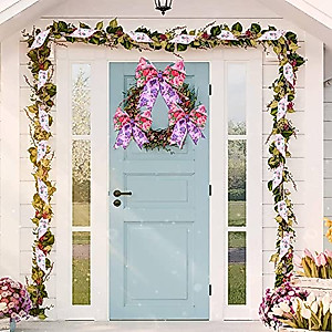 Kuscul 32 Yards Floral Wired Ribbon 8 Rolls Watercolor Rose Flower Ribbon Mother's Day Wired Edge Ribbon Spring Summer Gift Wrap Ribbon for Hair Bow Sewing Wedding Home Wreath Decor, 2.5in/ 1.5in