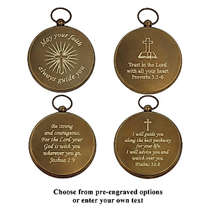 Engraved Compass for Son, Grandson | Personalized Baptism Gifts for Boys | Graduation Gift for Him (Design My Own)