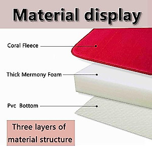 BOANKODU Christmas Bathroom Rugs Sets 3 Piece Memory Foam Non Slip Bath Mats for Bathroom Floor, Soft Washable Bathroom Mats and Rugs Sets for Toilet Shower Sink Red