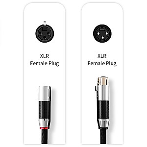 Tertullus 1 Pair 3 Pin HiFi Interconnect Cable XLR-m (Male) to XLR - F (Female) HiFi Balanced Audio Cable Microphone Cable Mic Wire (1m/3.28ft)