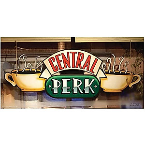Retro Metal Tin Sign, Coffee Central Perk Metal Tin Sign, Metal Tin Sign Wall Decoration/Bar,Restaurant, Cafe, Living Room, Bedroom, Garage 12X16 Inches.