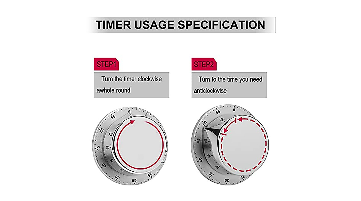Black Basketball Kitchen Timer - Stainless Steel Countdown Clock