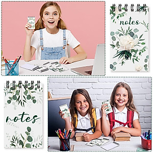 Yeaqee 24 Pcs Greenery Eucalyptus Spiral Notebook Mini Aesthetic Spiral Notebook Cute Eucalyptus Flower Party Favors Journal Small Memo Note Pad Bulk for Office Supplies Wedding Party