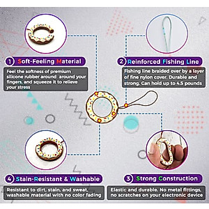 Innoc Lanyard Finger Strap Ring Strap 5 Pcs Phone Lanyard Grip Holder Cute Donuts Silicone Small Short Lanyard for Phone/USB/MP3/Key/Car Keychain