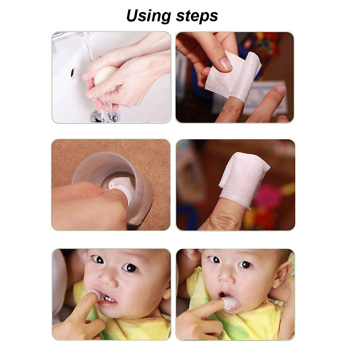 Serlife Baby Teeth Soft Gauze Infant Finger Clean Oral Toothbrush 120Pcs Infant Mouth Cleaner for 0-36 Months