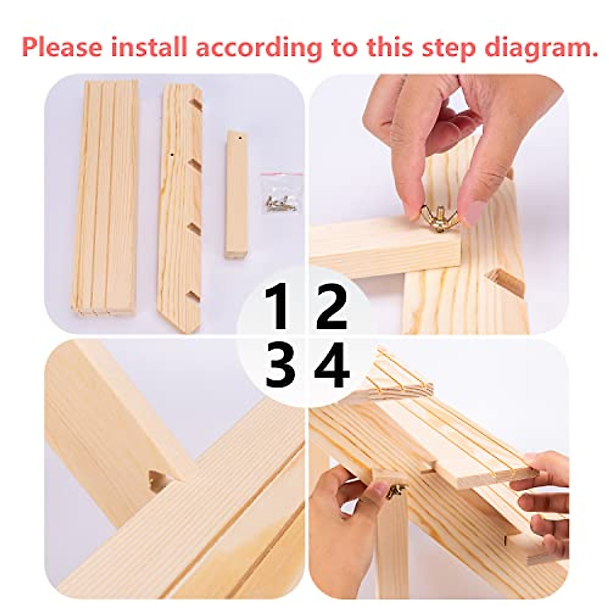 TOUNALKER 2 Packs Wooden Cupcake Display Stand, 4-Step Tiered Wood Retail Rustic Risers Display Shelf Organizer, Tabletop Vendor Display Shelves Rack for Collectibles Figures Perfumes Desserts