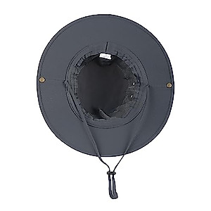 Zylioo 2XL Oversized Summer Boonie Hats,Adjustable Fishing Sun Hat for Big Heads,Large Lightweight Cooling Hat Dark Gray