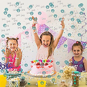 Ambishi 120pcs Paw Print & Bone Shape Confetti, Doggy Birthday Party Table Scatter Decorations, Pet Dog Birthday Party Supplies, Theme Kids Birthday/Baby Shower/Wedding Party Confetti Photo Booth Props