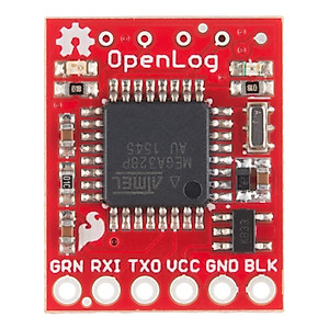 SparkFun OpenLog Open-source data logger works over a simple serial connection Supports microSD FAT16/32 cards up to 32GB Configurable baud rates up to 115200bps Preprogrammed ATmega328 and bootloader