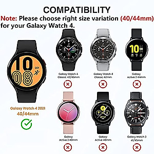 Tensea [2+2Pack] for Samsung Galaxy Watch 4 Screen Protector and Case 40mm, Bling Cover Tempered Glass Protective Film and Hard PC Bumper Diamond Crystal Frame for Women Girls (40mm, Clear-Rose Gold)