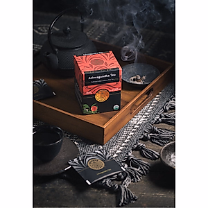 Buddha Teas - Organic Ashwagandha Root Tea - Herbal Tea - For Health & Wellbeing - With Antioxidants & Minerals - Clean Ingredients - Caffeine Free - OU Kosher & Non-GMO - 18 Tea Bags (Pack of 1)