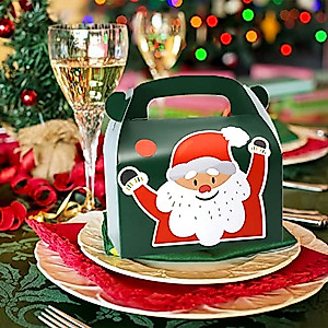 Oletx 24 PCS Green Gift Treat Boxes with 6 Stickers, Green Candy Boxes, Goodie Boxes for Party Favor Supplies,Classroom Kids Craft Activities.