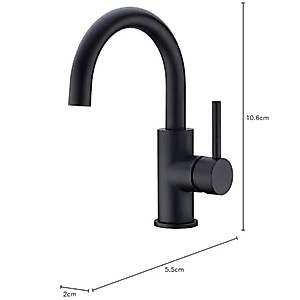CREA Black Bathroom Faucet Brushed Nickel, Prep Wet Bar Sink Faucet Stainless Steel Single Hole Small Kitchen Faucet with 4 Inch Deck Plate, Mini Faucet Outdoor Tap for Farmhouse Vanity Sink Lavatory