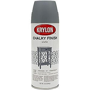 Krylon K04104007 Chalky Finish Spray Paint, Anvil Gray, 12 Ounce