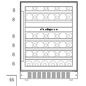 Smith & Hanks RW145DR 46 Bottle Dual Zone Under Counter Wine Refrigerator, 24 Inch Width, Built-In or Free Standing