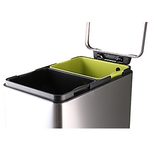 The Step N' Sort Slim Design, 2 x 21.5L Dual Trash and Recycling Bin