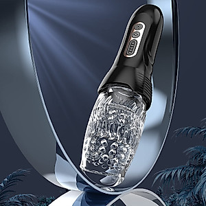 Automatic Male Masturbator Sex Toys, Uoffile Male Sex Toy with 5 Thrusting & Rotating & 10 Vibrating Modes, Adult Toys Men Masturbation Machine Electric Pocket Pussy Male Stroker Sex Toys for Men