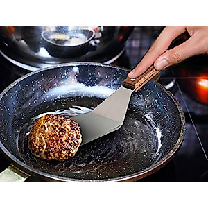 Homi Styles Metal Spatula with Beveled Edges | Stainless Steel cooking Spoon | Heavy Duty Turner for Skillets, Griddles & Grills | Great for Pancake Flipper, Fish, Eggs, Burgers, Omelet & More