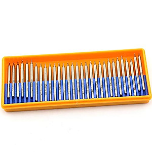 JINGLING Diamond Grinding Bits 1mm Spherical Head Carving Ball Bur Pack of 30Pcs