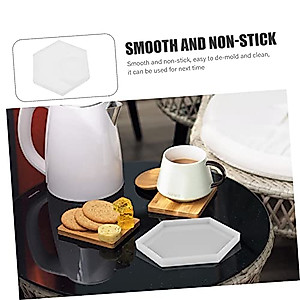 Cabilock 4 Pcs Hexagonal Silicone Mold Silicone Tray Mold Molde De para Resina Resin Molds Epoxy Coaster Crystal Resin Coaster Hexagon Coaster DIY Tea Cup Mat Mold Coaster Mold Cup