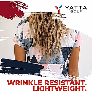 YATTA GOLF Women's Birdie Dropper V-Neck Short Sleeve Polo Shirt