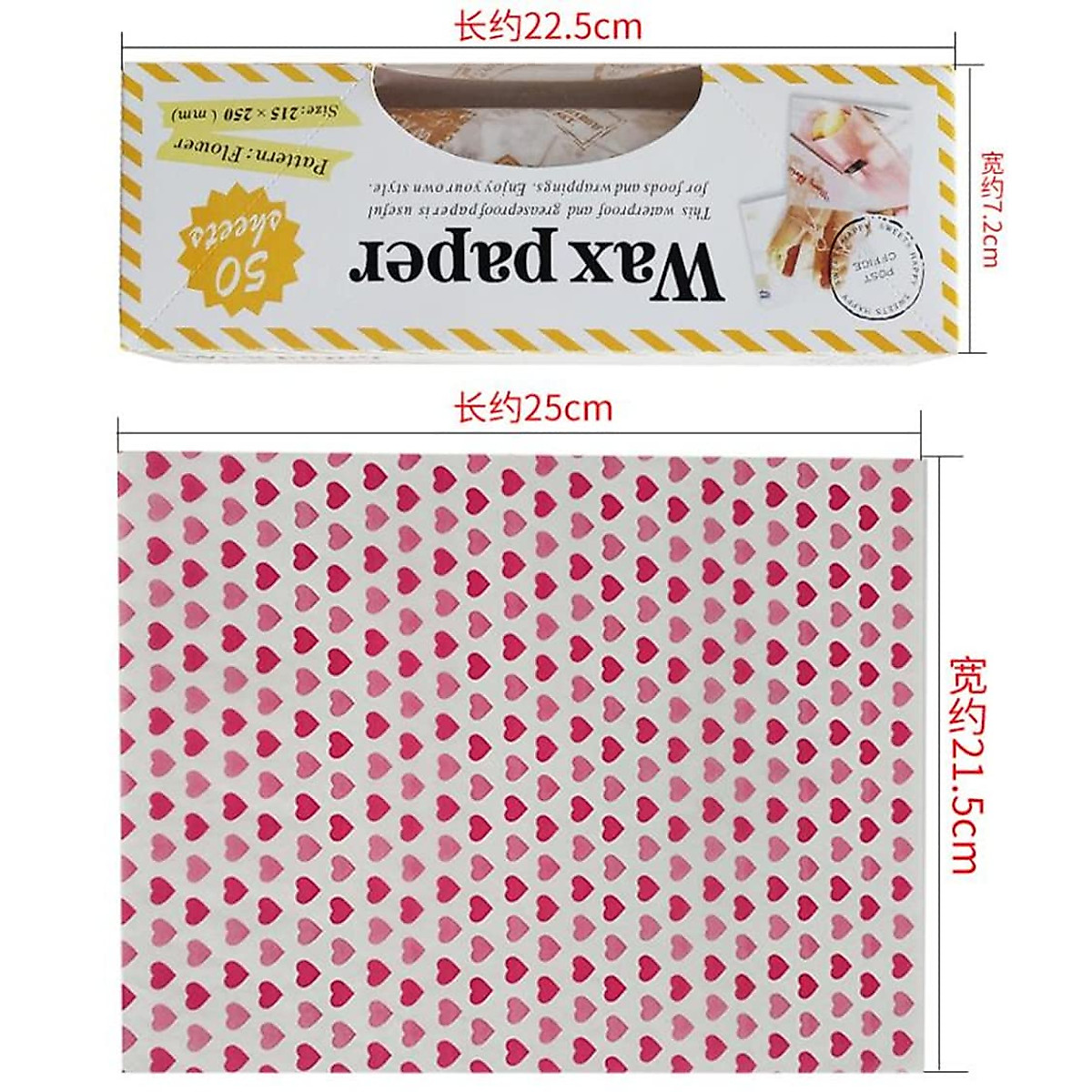 SHUILING 50pcs Wax Paper Cute Food Picnic Paper Baking Sheets Deli Waterproof Hamburger Sandwich Paper Liners Wrapping Tissue for Food Basket Liner (Floral Pattern)