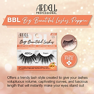 Ardell BBL Big Beautiful Lashes 971 Poppin, with DUO Clear Adhesive, 1 pack