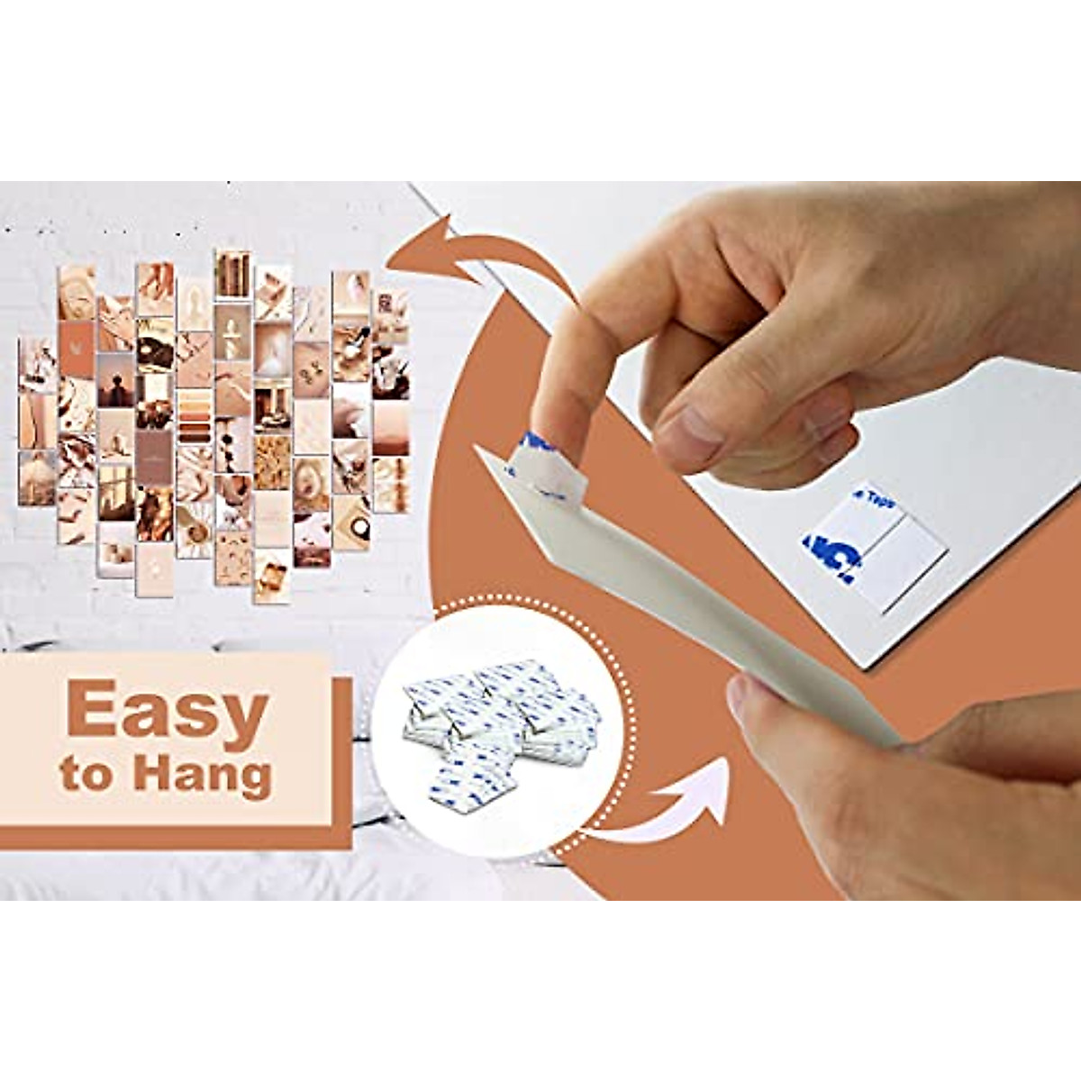 KOLL DECOR Beige Wall Collage kit Boho - 50 Set 4''x6'' Prints Aesthetic Wall Collage Kit Beige Room Decoration Tezza Collage Kit Wall Decor for Teen Girls