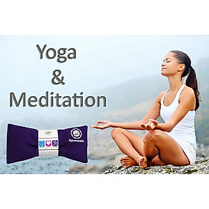 Happy Wraps Namaste Lavender Yoga Eye Pillows - Hot Cold Aromatherapy for Stress, Meditation, Spa, Relaxation Gifts - Set of 4 - Navy Cotton